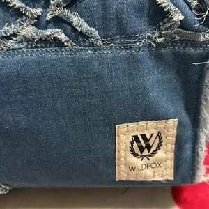 Wildfox | Bags | Nwt Wildfox Blue Frayed Denim Tote | Poshmark